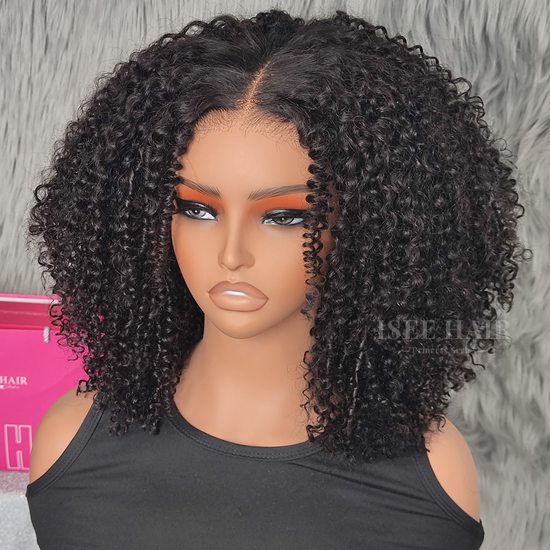 ISEE Pre-Cut HD Lace Finger Coily Wear Go 6x4 Wig Gorgeous Natural Coily Curl Glueless Lace Wig